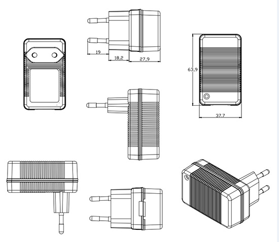 Europe version wall plug 6V 1A lead acid battery charger adapter CE GS ...